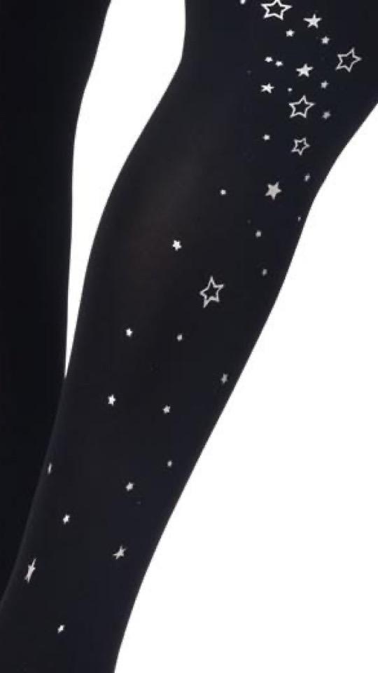 Tights - Silver Stars Black & Silver – Joyfullook